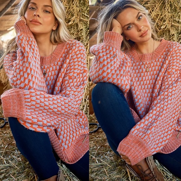 Anthropologie | Sweaters | Heavy Knitted Oversized Two Tone Sweater ...